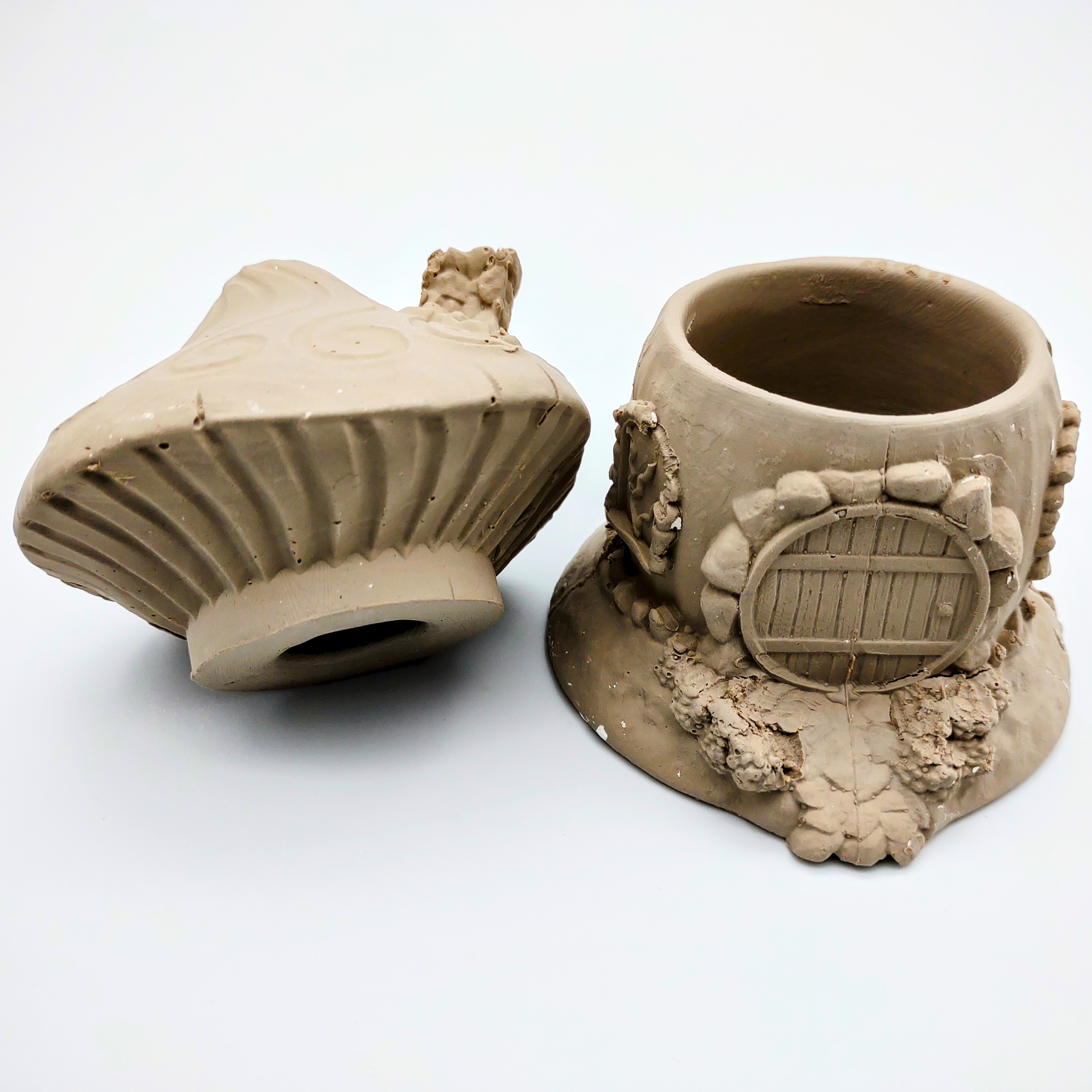Mushroom Fairy House Stash Jar Incense Burner Mold Slip Casting plaster ...
