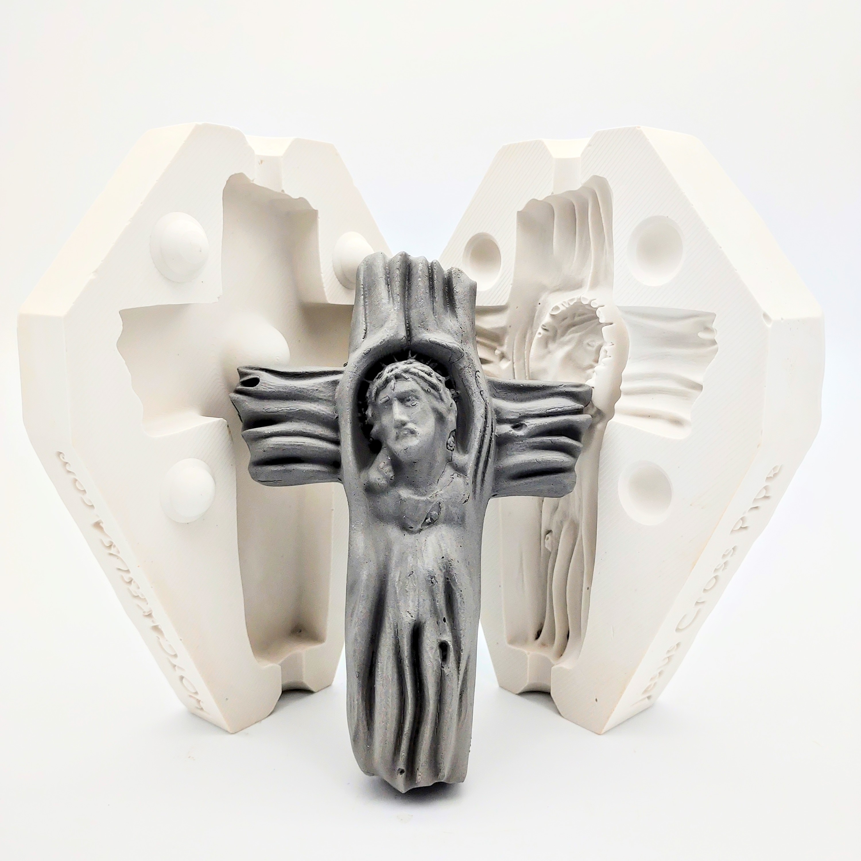 6" WWJD Jesus Cross Prayer Pipe Mold Slip Casting plaster mold ...