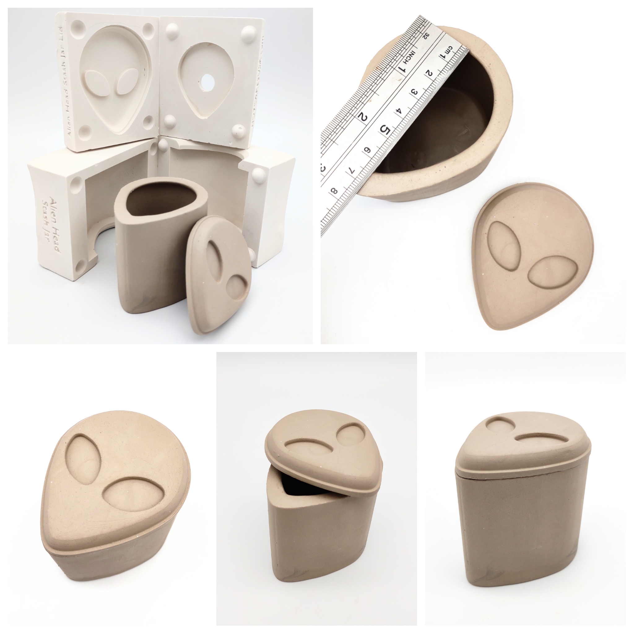 Alien Stash Jar Mold Ceramic Slip Casting Plaster Mold - HotCakesUSA