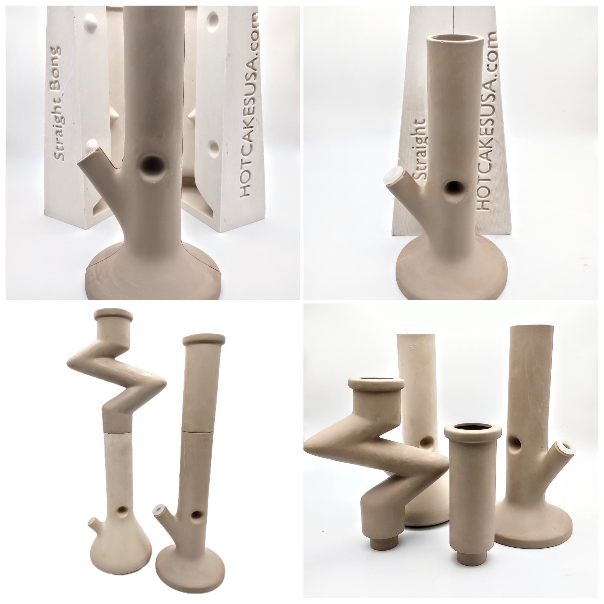 11" Straight Bong Ice Catcher Mold Ceramic Slip Casting - HotCakesUSA